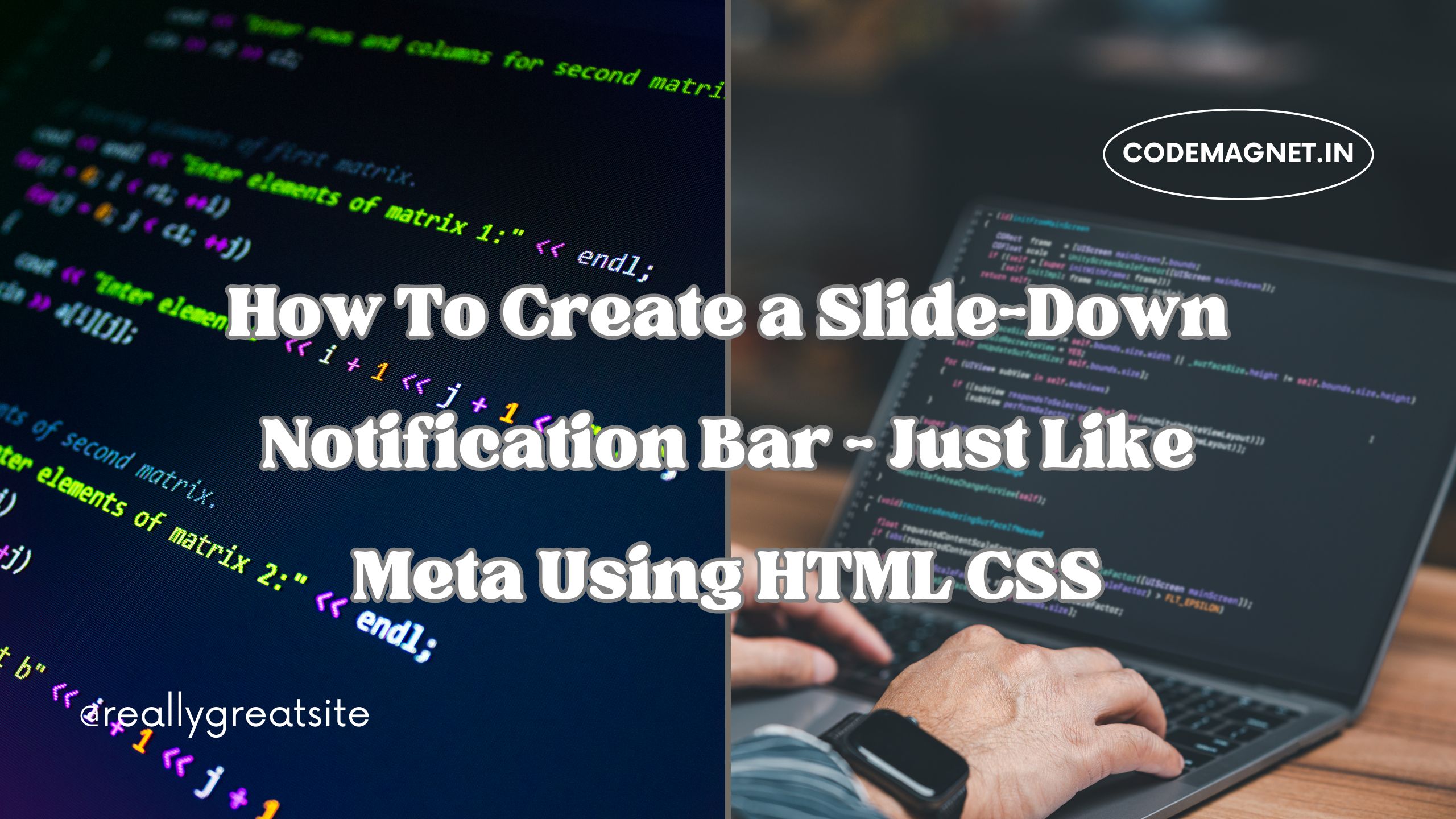 How To Create a Slide-Down Notification Bar - Just Like Meta Using HTML ...